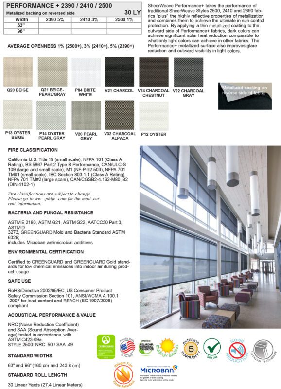 SheerWeave® Performance+ 2390 / 2410 / 2500 – Alumaline